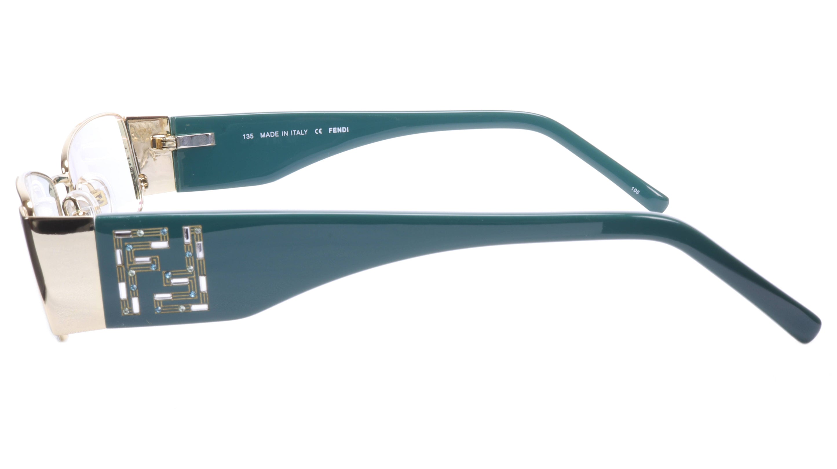 FENDI Eyeglasses Frame F932R (758) Acetate Gold Blue Italy Made 52-16 ...