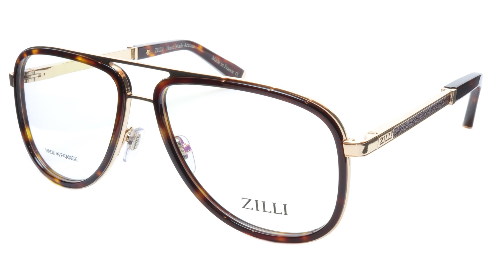 ZILLI Eyeglasses Frame Titanium Acetate Gold Scale France Made ZI 6002 ...