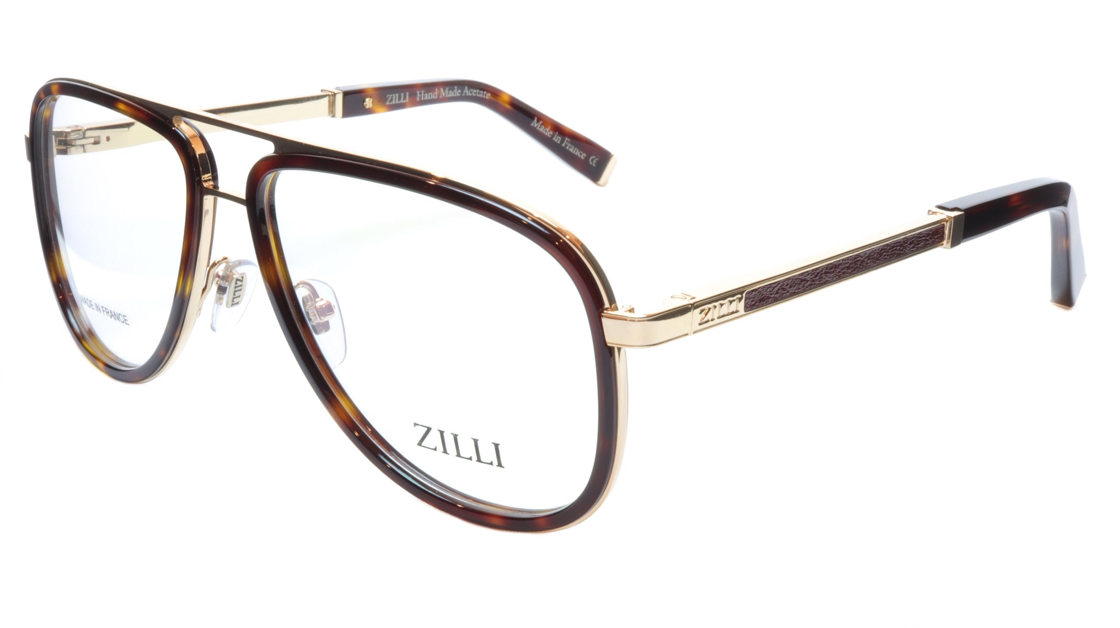 ZILLI Eyeglasses Frame Titanium Acetate Gold Scale France Made ZI 6002 ...