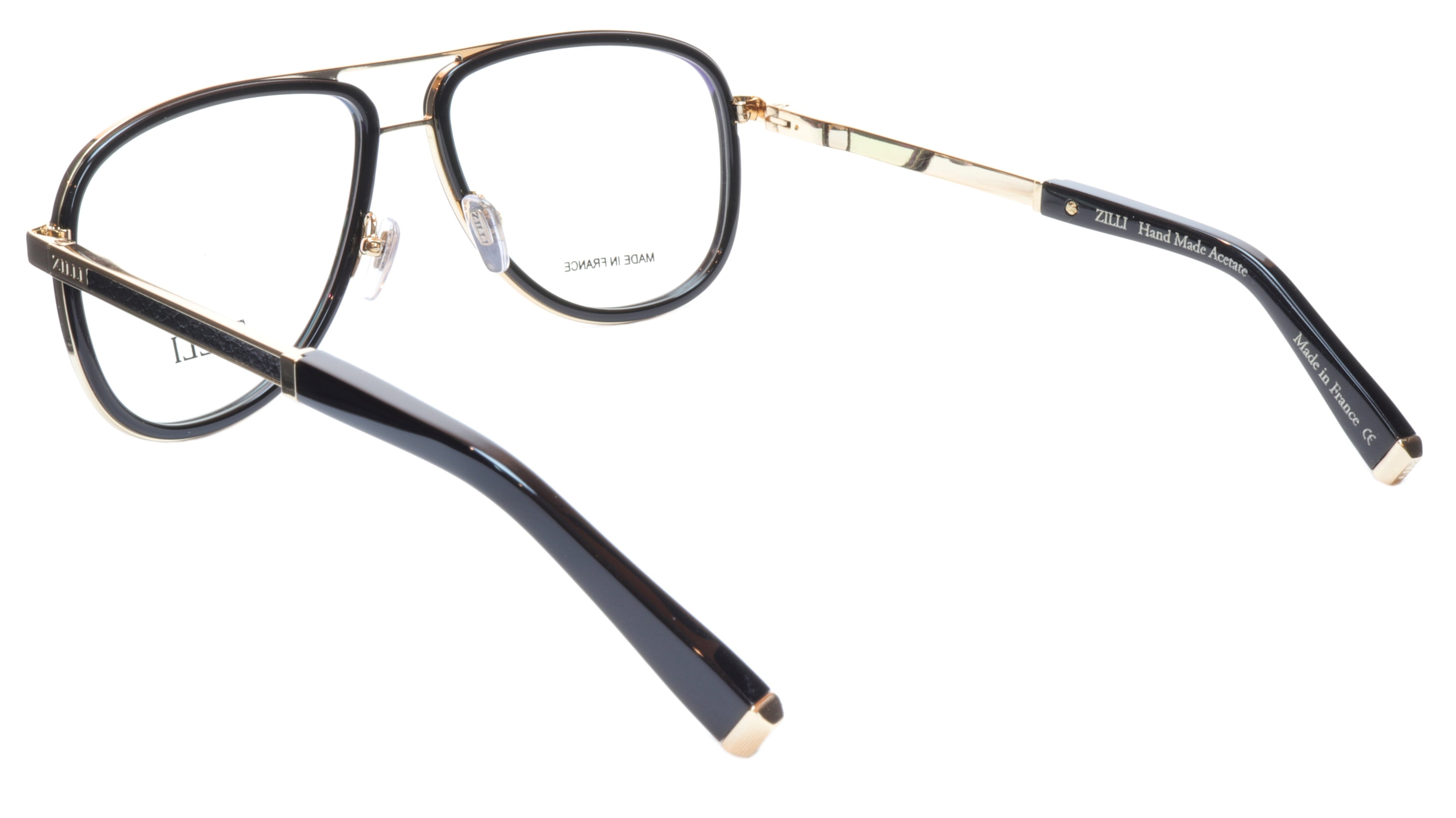 ZILLI Eyeglasses Frame Titanium Acetate Gold Black France Made ZI 6002 ...
