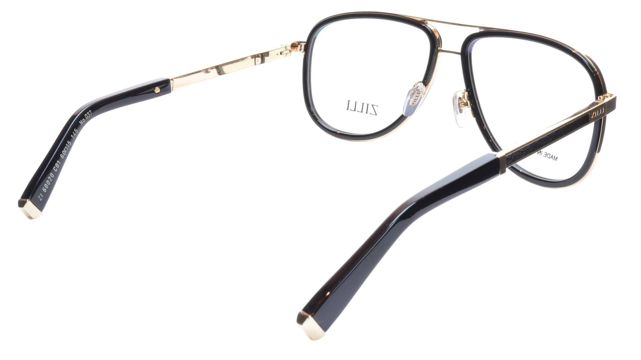 ZILLI Eyeglasses Frame Titanium Acetate Gold Black France Made ZI 6002 ...