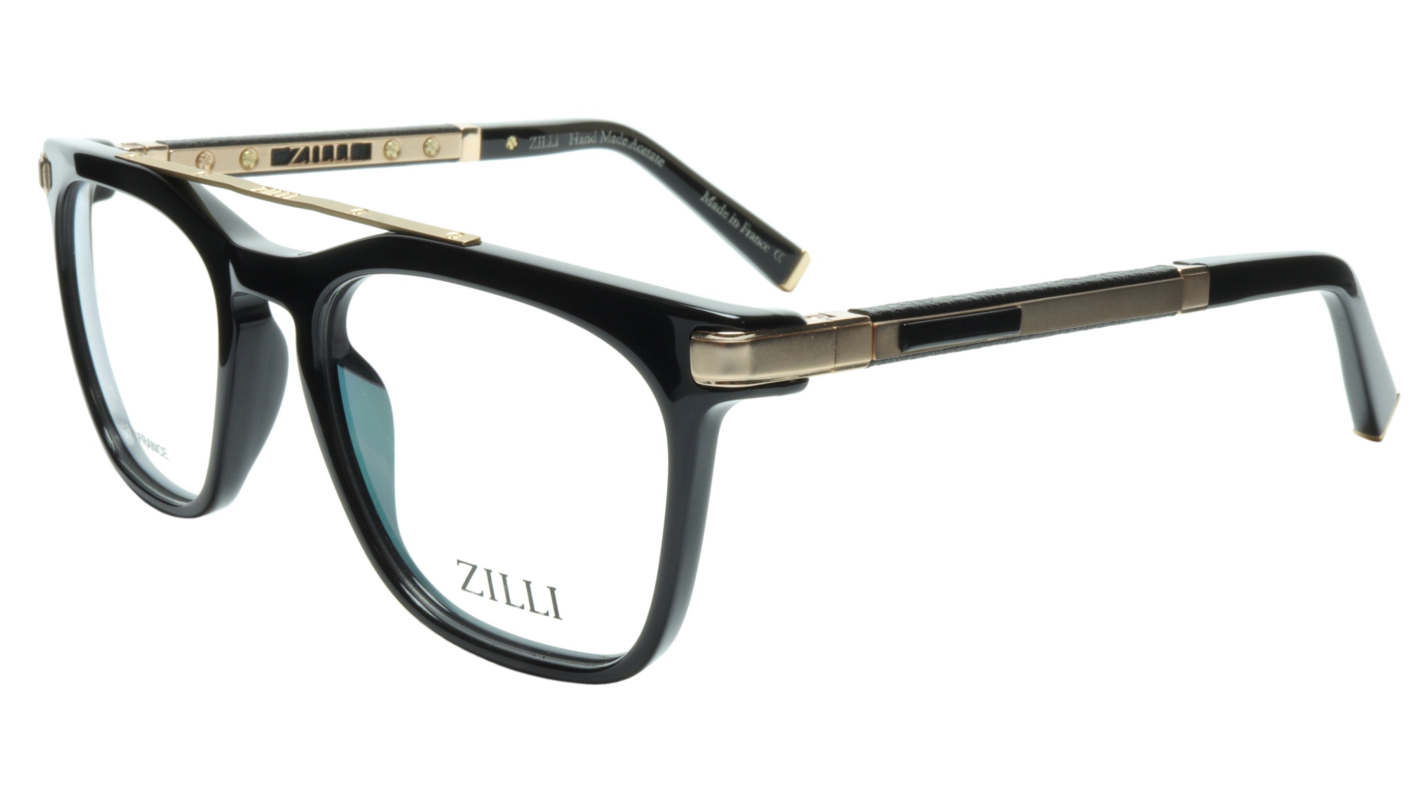 ZILLI Eyeglasses Frame Titanium Acetate Black Gold France Made ZI 6001 ...
