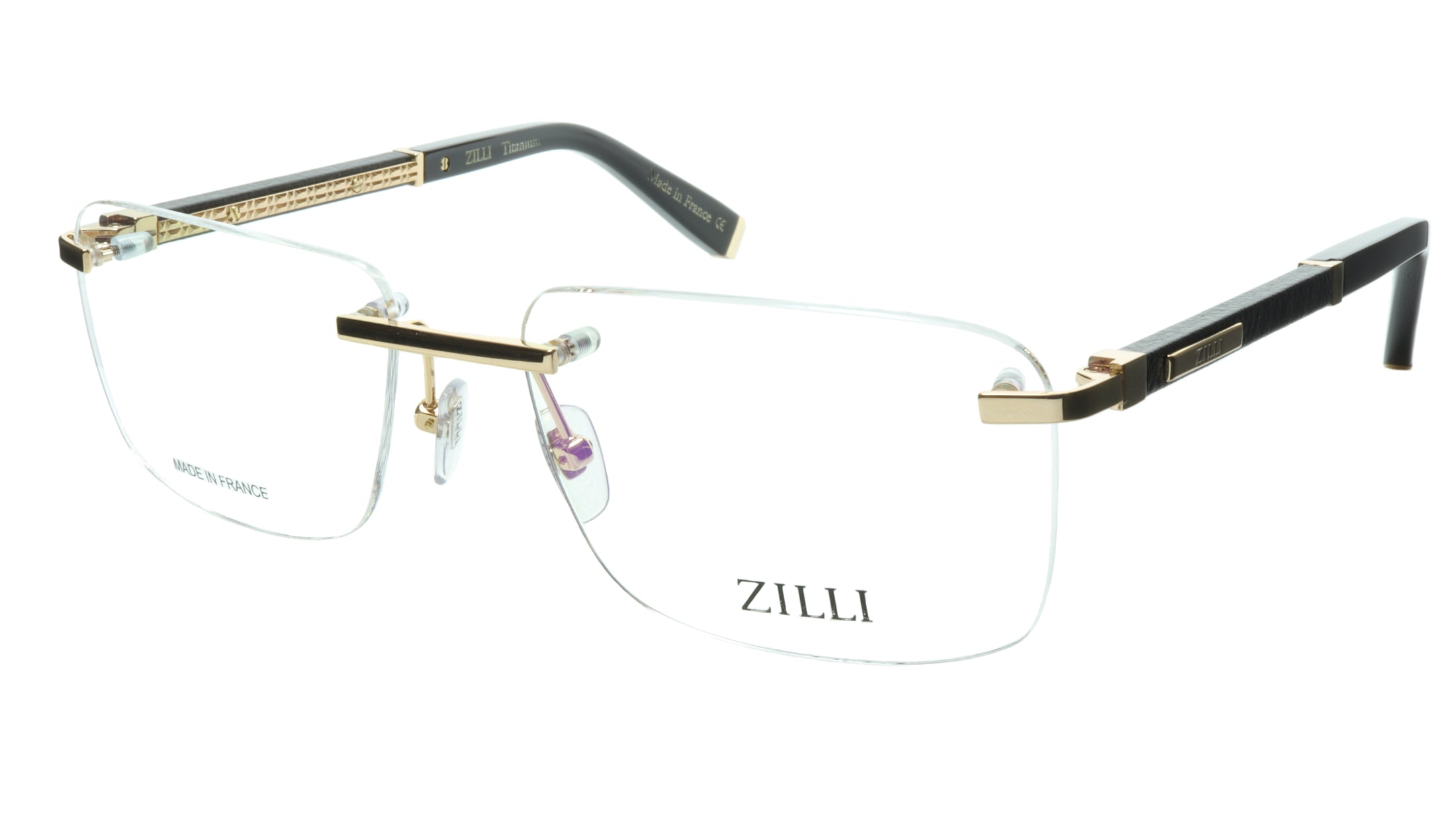 ZILLI Rimless Eyewear Made with Real Leather and High Quality Titanium ...