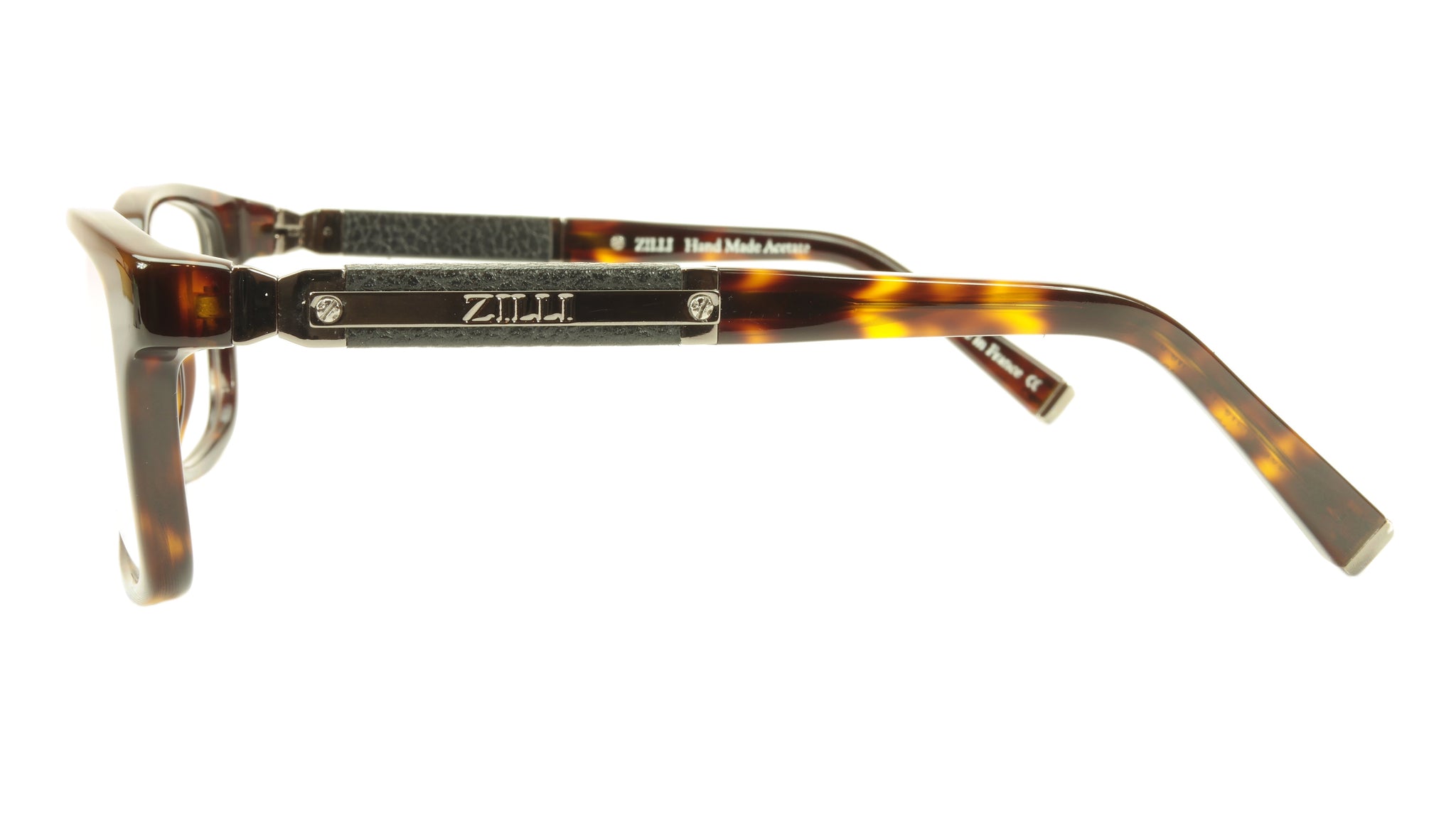 ZILLI Eyeglasses Frame Acetate Leather Titanium France Hand Made ZI 60 ...