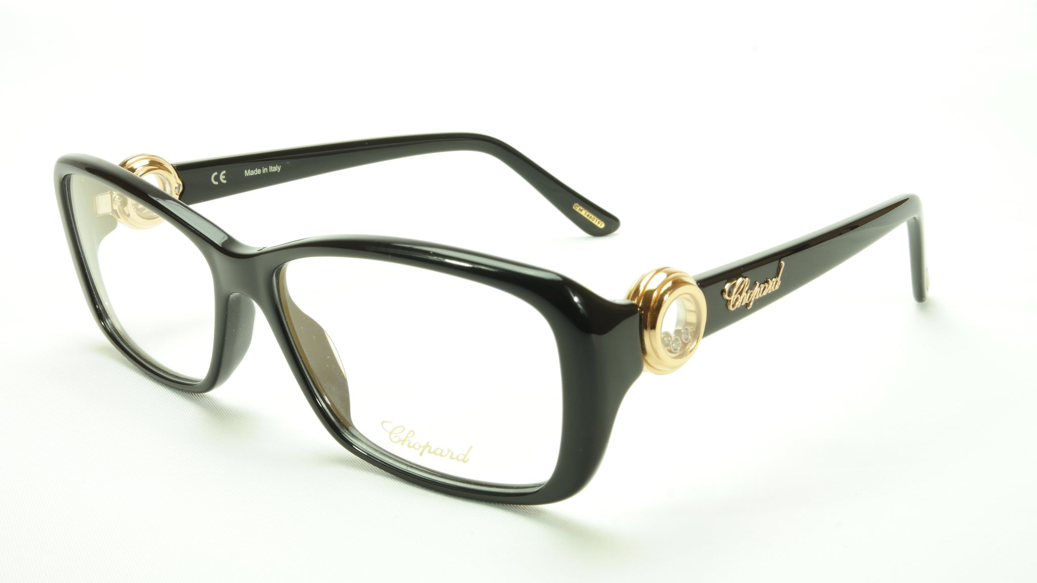 Chopard Eyeglasses Frame VCH 140S 0700 Acetate Black Gold Italy Made 5 ...
