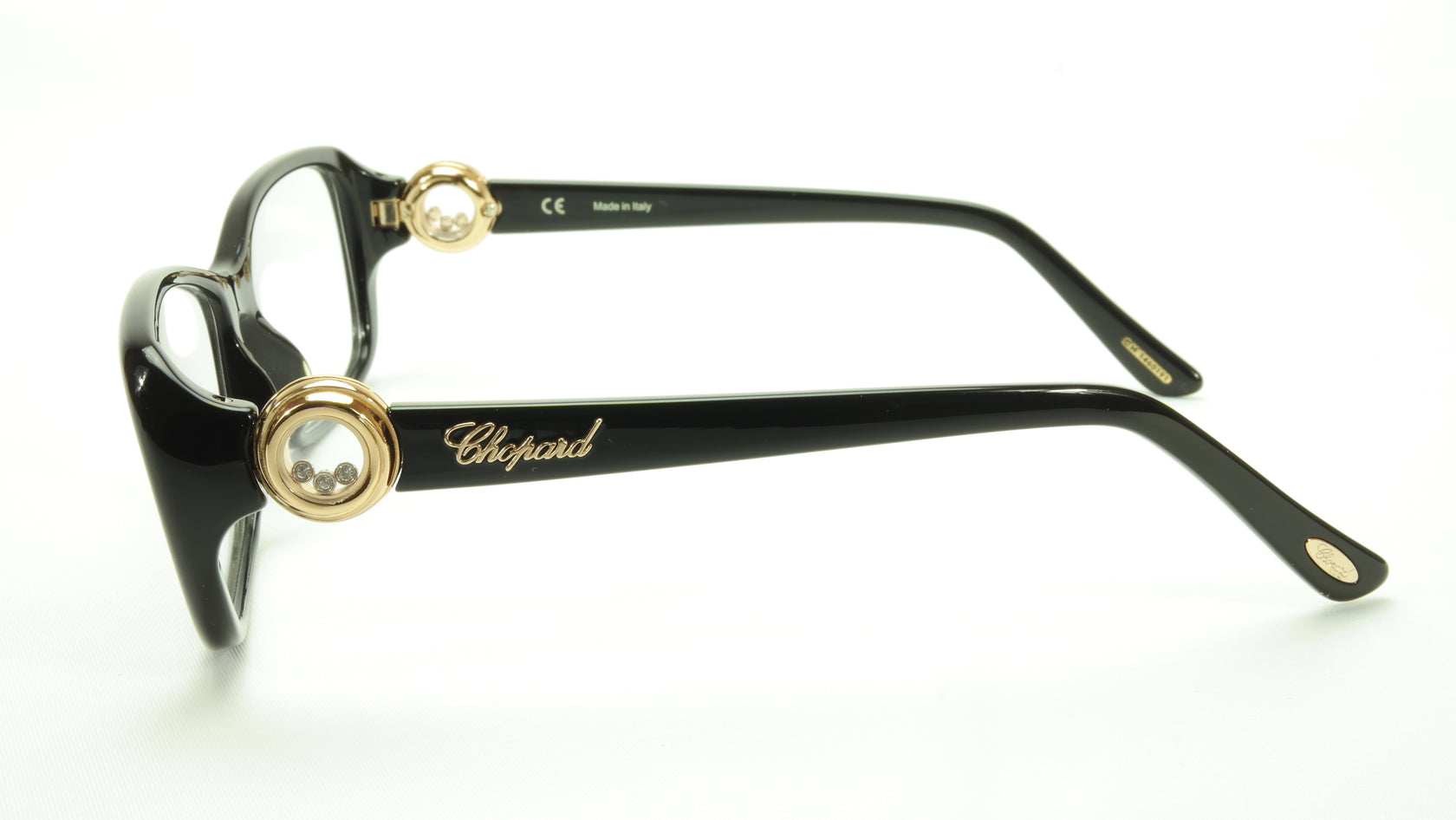 Chopard Eyeglasses Frame VCH 140S 0700 Acetate Black Gold Italy Made 5 ...