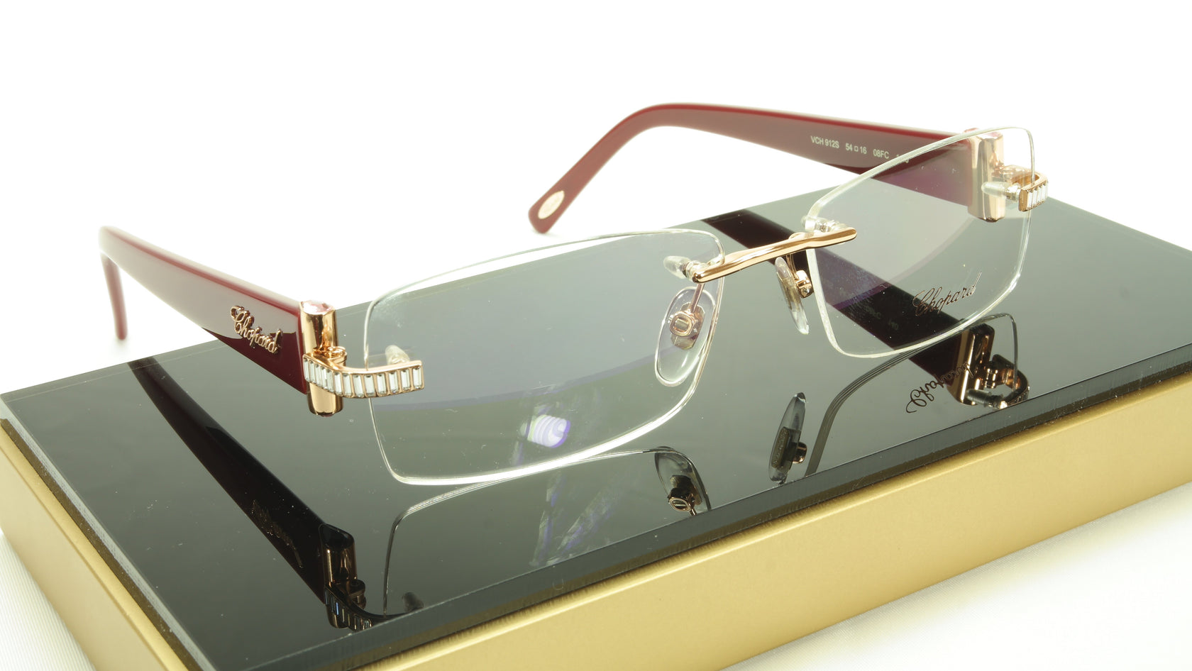 Chopard Eyeglasses Frame VCH 912S 08FC Acetate Gold Plated Italy Made ...