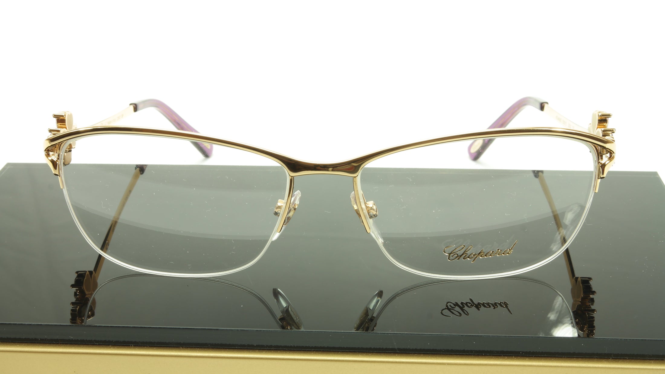 Chopard Eyeglasses Frame VCHA69S 300X Gold Purple Italy Made 55-15-130 ...