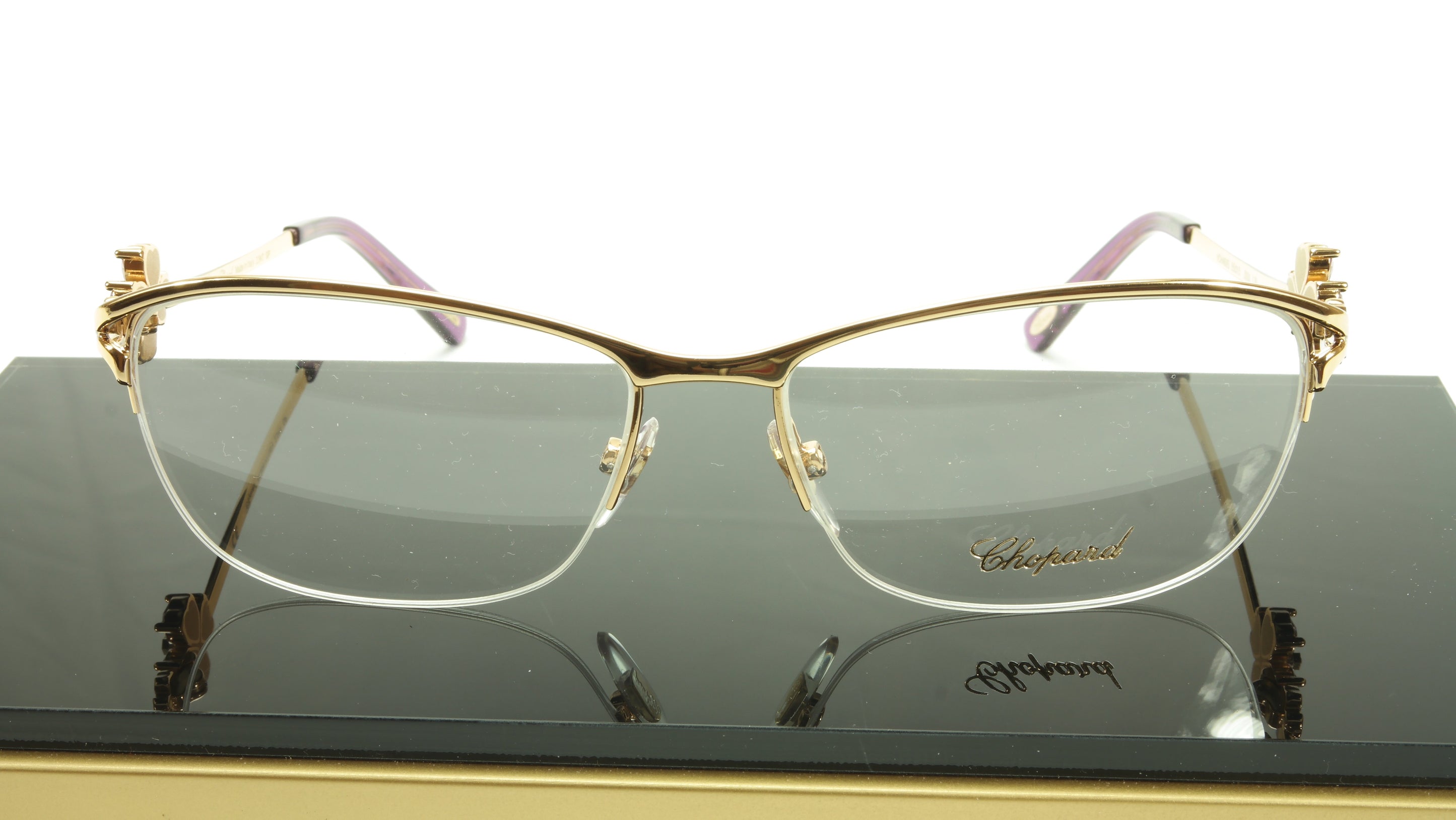 Chopard Eyeglasses Frame VCHA69S 300X Gold Purple Italy Made 55-15-130 ...