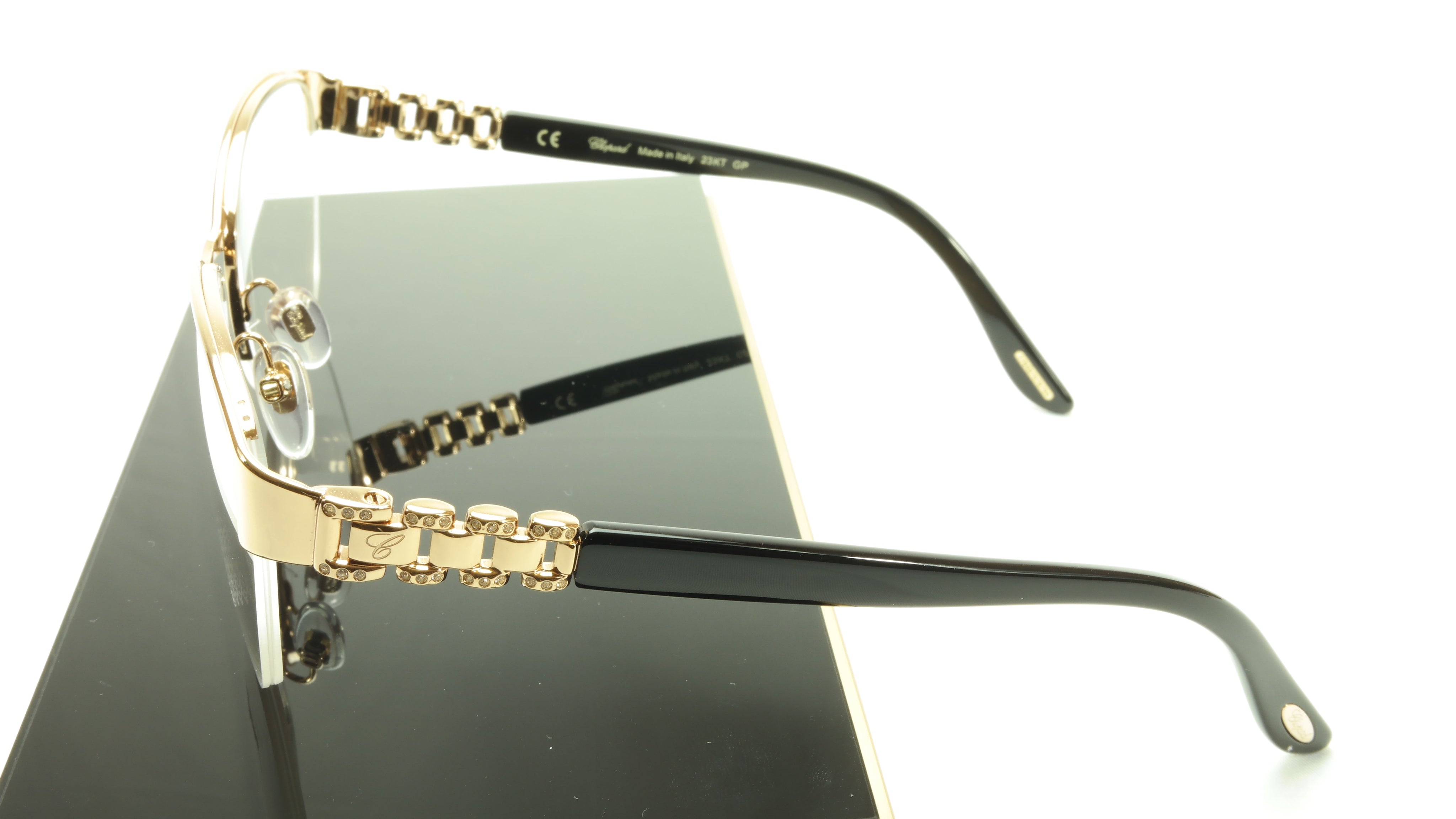 Chopard Eyeglasses Frame VCH A67S 0300 Acetate Black Gold Italy Made 5 ...