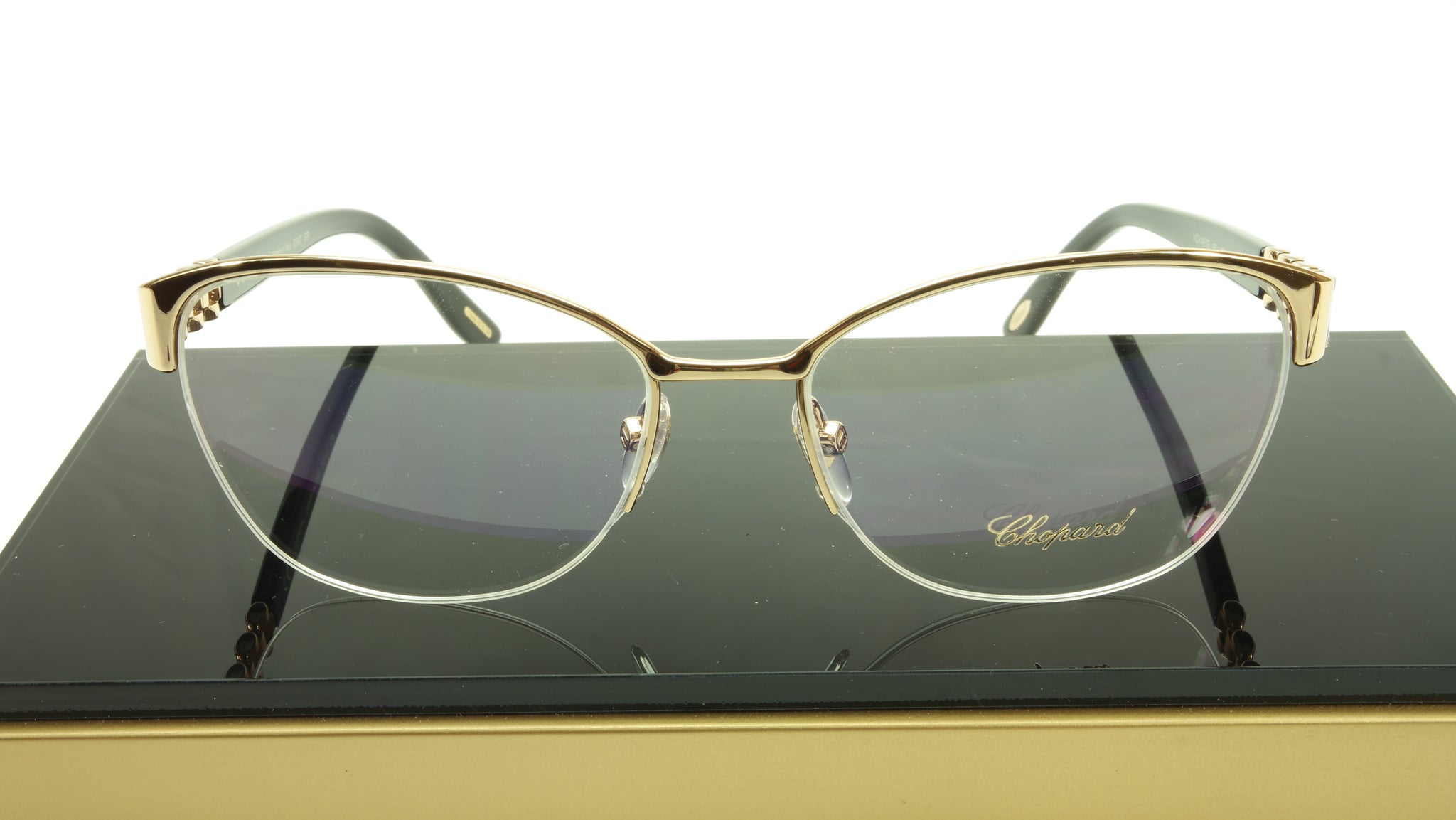 Chopard Eyeglasses Frame VCH A67S 0300 Acetate Black Gold Italy Made 5 ...