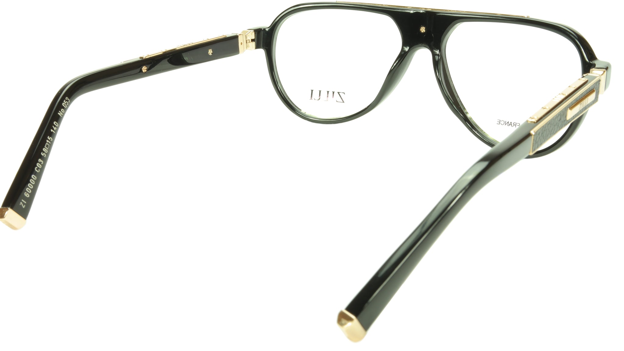 ZILLI Eyewear in Black and Gold with Leather Accents ZI 60000 C03 ...